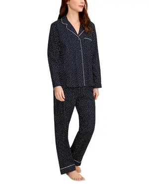 PETITE PLUME Woven Twill Midnight Hearts Classic Pajama Set