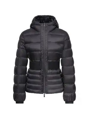 Moncler Padded Jacket With Belted Waist - Black