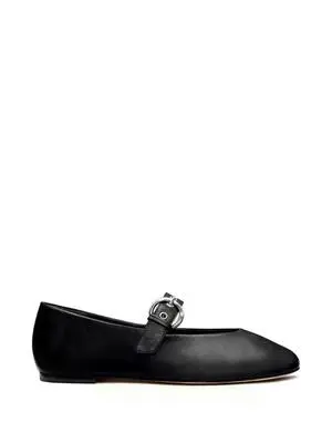 REFORMATION Adjustable Buckle Leather Ballet Flats