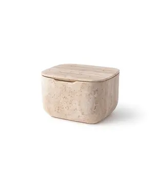 ANDJACOB Less Is More Square Container - Travertine Marble