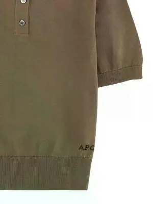 A.p.c. Button-up Polo T-shirt - Brown