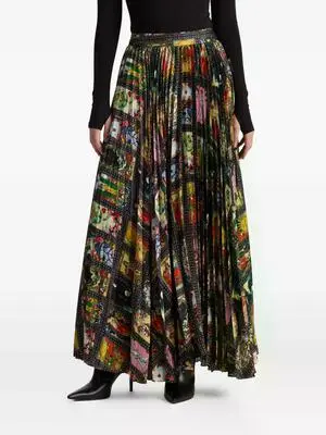 Alice + Olivia Katz Pleated Printed Maxi Skirt