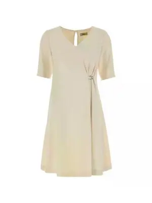 Herno V-neck Midi Dress - Neutrals
