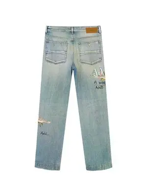 Amiri Chateau Mx1 Straight Flare Jeans - Blue