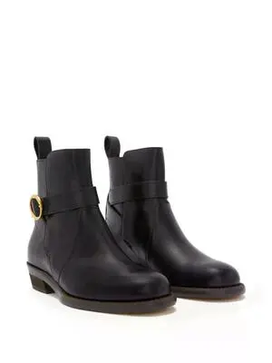 ODISSI Ornella Buckle Leather Boots - Black