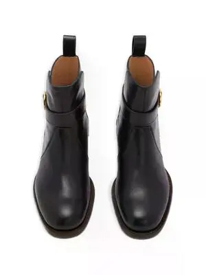 ODISSI Ornella Buckle Leather Boots - Black