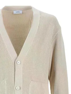 LARDINI Cotton V-neck Cardigan