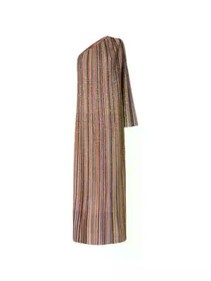 Missoni Striped Sequin One-shoulder Maxi Dress - Brown