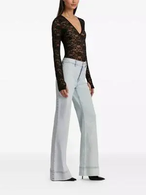 Alice + Olivia Teagan V-neck Lace Bodysuit