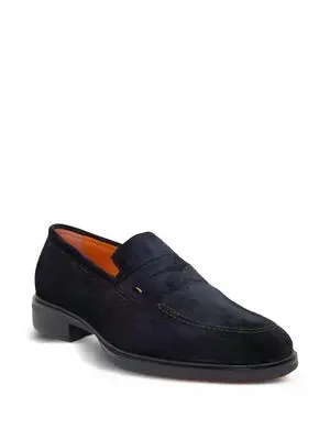 Santoni Block-heel Suede Loafers