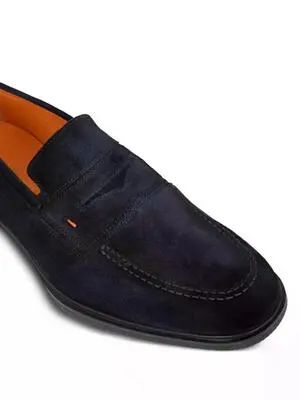 Santoni Block-heel Suede Loafers