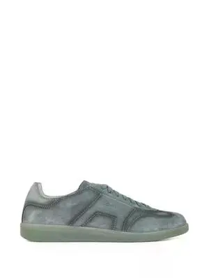 Santoni Oly Suede Lace-up Sneakers - Grey