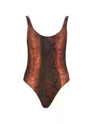 JEAN PAUL GAULTIER Printed One-piece Swimsuit - Brown