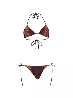 Jean Paul Gaultier Printed Bikini - Brown