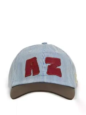 ALEX ZONO Striped Baseball Cap - Blue