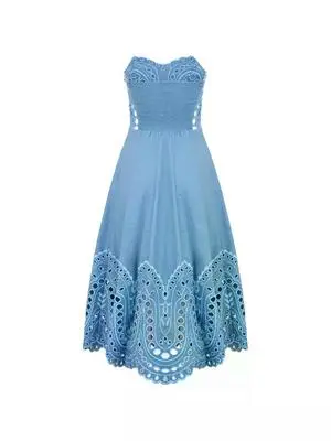 Charo Ruiz Ibiza Marlin Eyelet Midi Dress - Blue