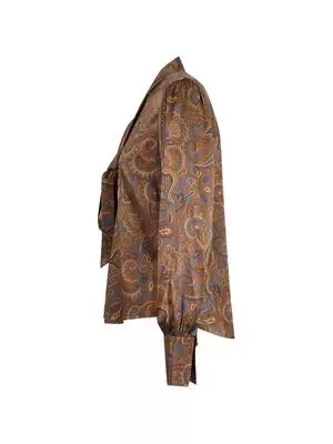 Veronica Beard Francine Tie-neck Paisley Blouse
