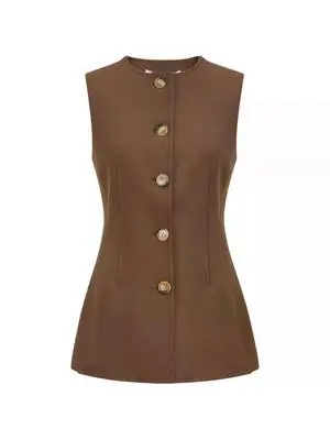 Veronica Beard Jessup Buttoned Waistcoat - Brown