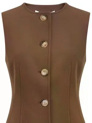 Veronica Beard Jessup Buttoned Waistcoat - Brown