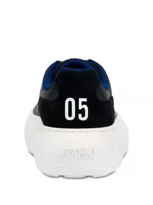 Moschino Platform Leather Sneakers With Embossed Logo