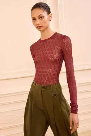 Ulla Johnson Lunaire Pointelle Knit Top - Fig