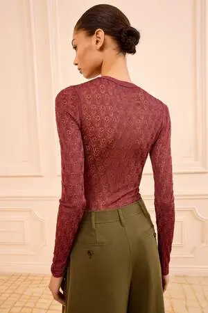 Ulla Johnson Lunaire Pointelle Knit Top - Fig
