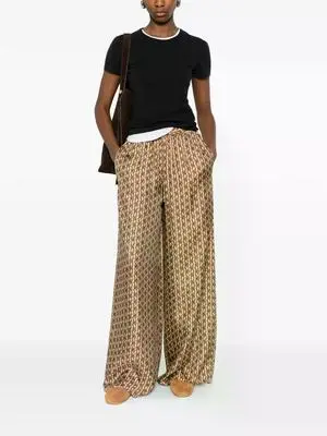 Max Mara Printed Wide-leg Trousers - Brown