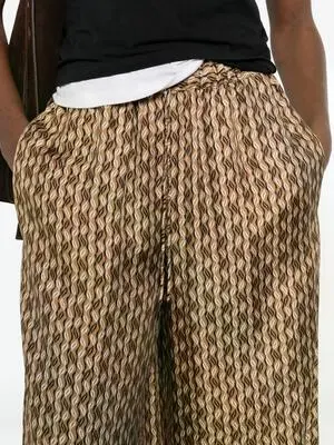 Max Mara Printed Wide-leg Trousers - Brown