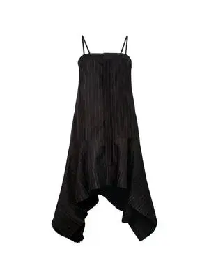 Sacai Pinstripe Pleated Mini Dress - Black