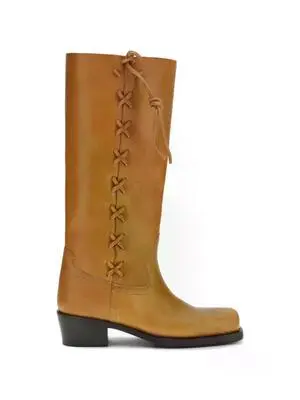 Paris Texas Roxxanne Calf Leather Boots - Brown