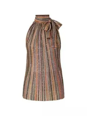 Missoni Striped Tie Neck Top