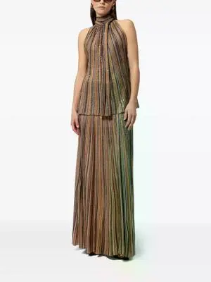 Missoni Striped Tie Neck Top