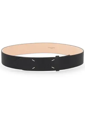 MAISON MARGIELA Four Stitches Leather Belt - Black