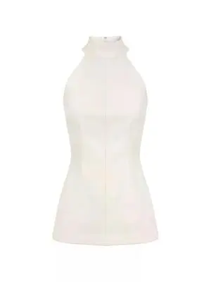Veronica Beard Johanne Halter-neck Top - Neutrals