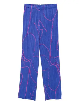Issey Miyake Printed Pants - Blue