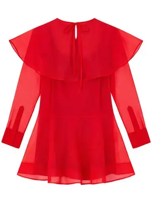 GANNI Organza Mini Dress - Red