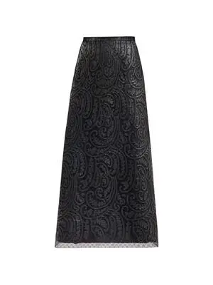 GEMY MAALOUF Paisley Patterned Midi Skirt