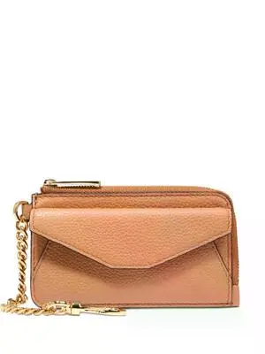 LANCEL Enveloppe Chain-detailed Zip Card Holder - Brown
