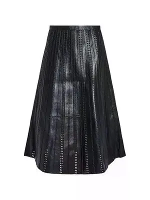 YVES SALOMON Perforated Midi Skirt