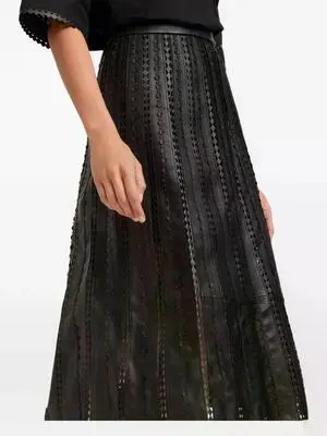 YVES SALOMON Perforated Midi Skirt
