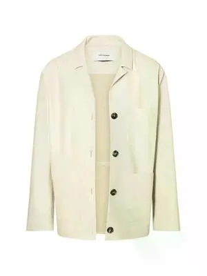 YVES SALOMON Leather Button Jacket