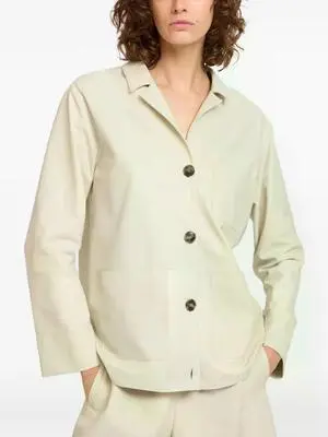 YVES SALOMON Leather Button Jacket