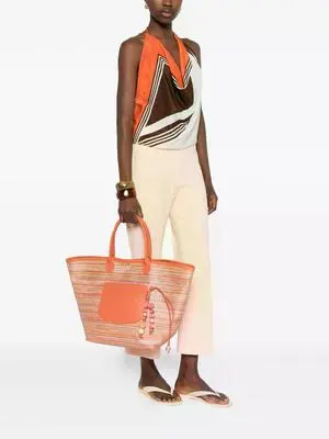 Longchamp Le Pliage Striped Appliqué Tote - Neutrals