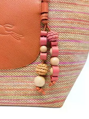 Longchamp Le Pliage Striped Appliqué Tote - Neutrals