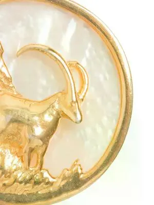 FREYA ROSE Capricorn Zodiac Mother Of Pearl Pendant - Gold
