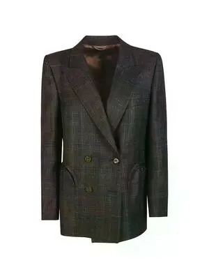 BLAZÉ MILANO Everynight Double-breasted Check Blazer