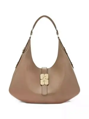 GANNI Shoulder Bag With Detachable Pouch Neutrals