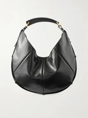 Saint Laurent Mombasa Paneled Leather Shoulder Bag - Black