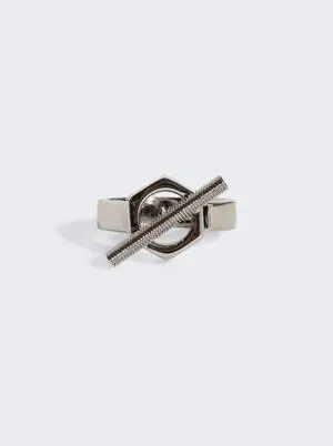 Marni Sculptural Brass Ring - Silver
