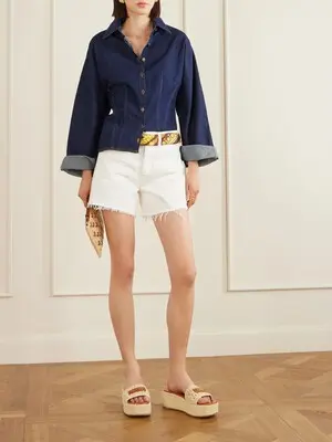 Versace Logo Raffia Platform Slides